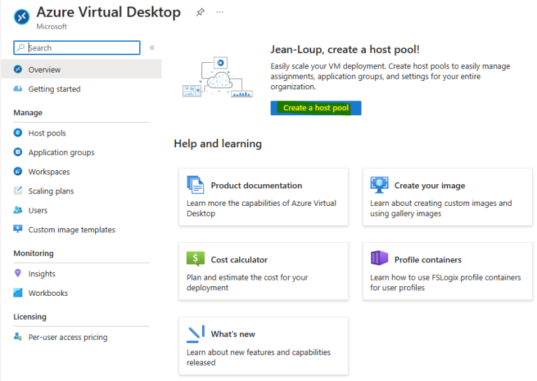 OneDrive & RemoteApp AVD – Jean-Loup & Azure