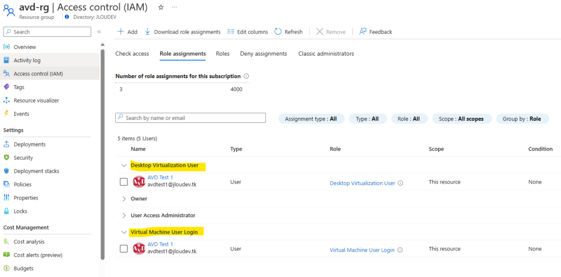 OneDrive & RemoteApp AVD – Jean-Loup & Azure