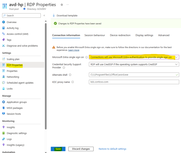 OneDrive & RemoteApp AVD – Jean-Loup & Azure